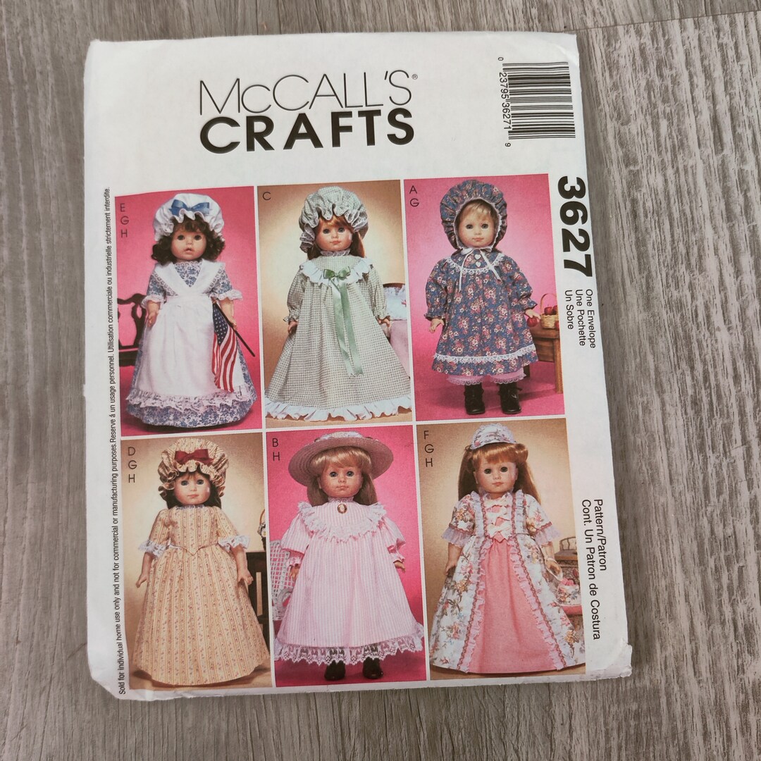 Mccalls Crafts Pattern 3627 Doll Clothes 18 Doll - Etsy