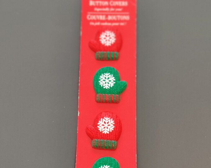 Hallmark Christmas Button Covers Set of Four Green and Red Slip on ...