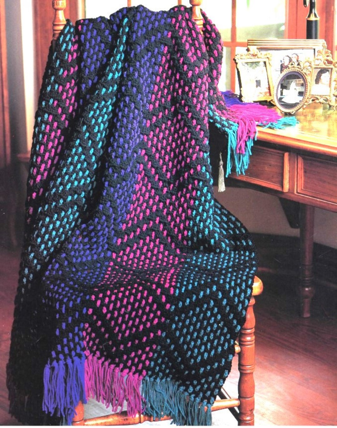 Vintage Crochet Pattern Diamond Weave Afghan PDF Instant Digital ...