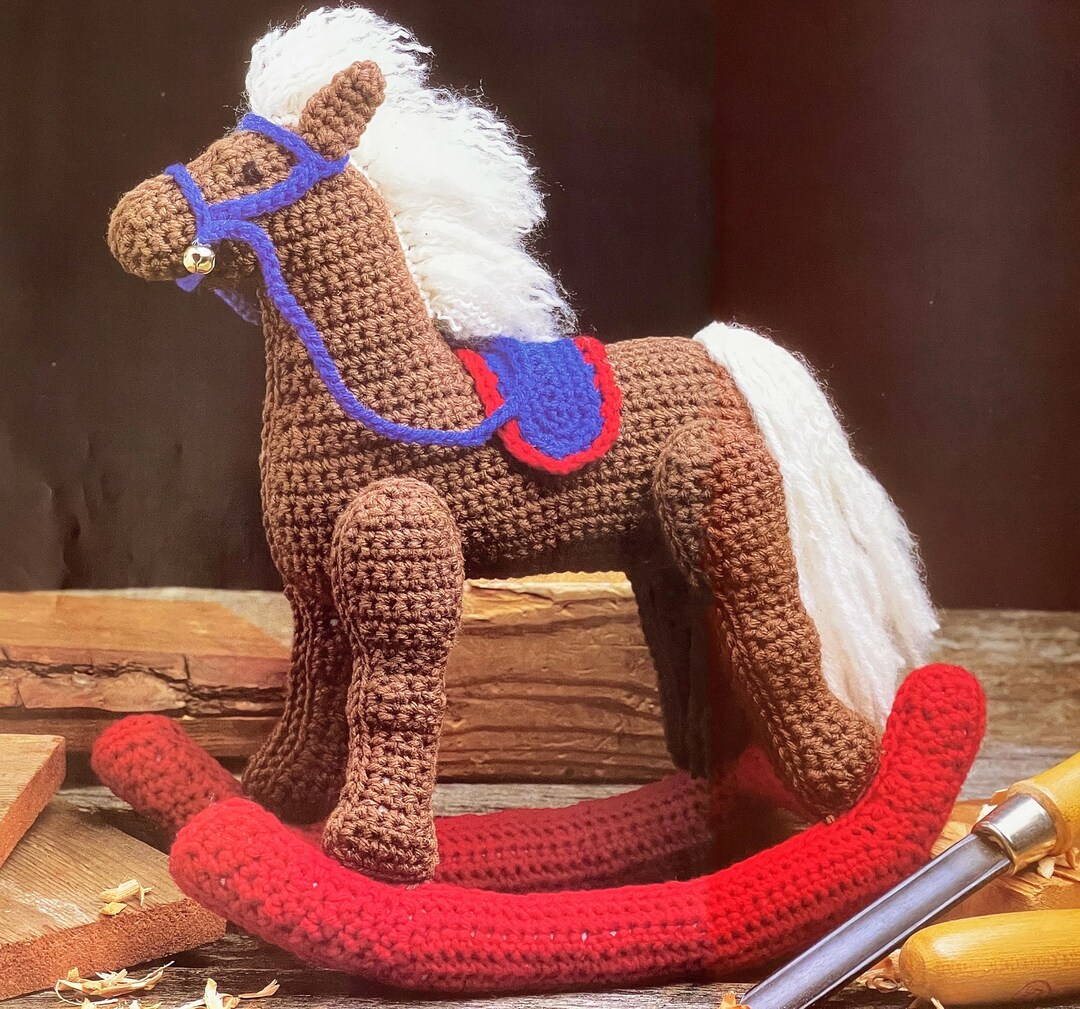 Vintage Crochet Pattern Rocking Horse Toy/doll PDF Instant Digital ...