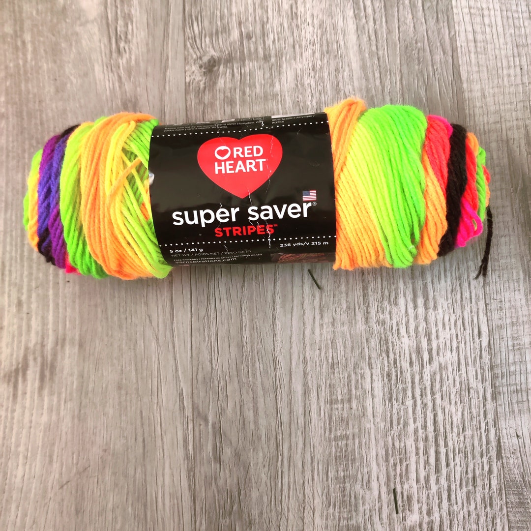 1 Skein Red Heart Super Saver Yarn Stripes - Etsy