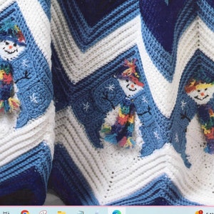 Vintage Crochet Pattern Snowman Ridge Christmas Afghan PDF Instant ...