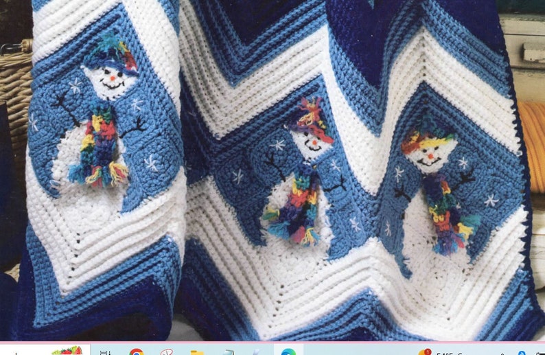 Vintage Crochet Pattern Snowman Ridge Christmas Afghan PDF Instant ...