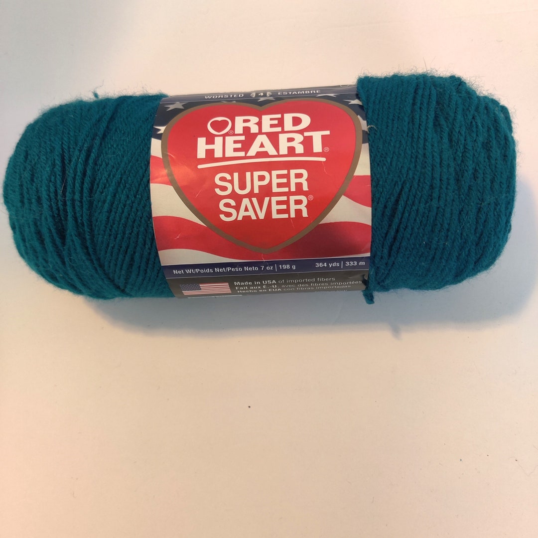 Red Heart Super Saver Acrylic Yarn Real Teal 1 Skein New in Package ...