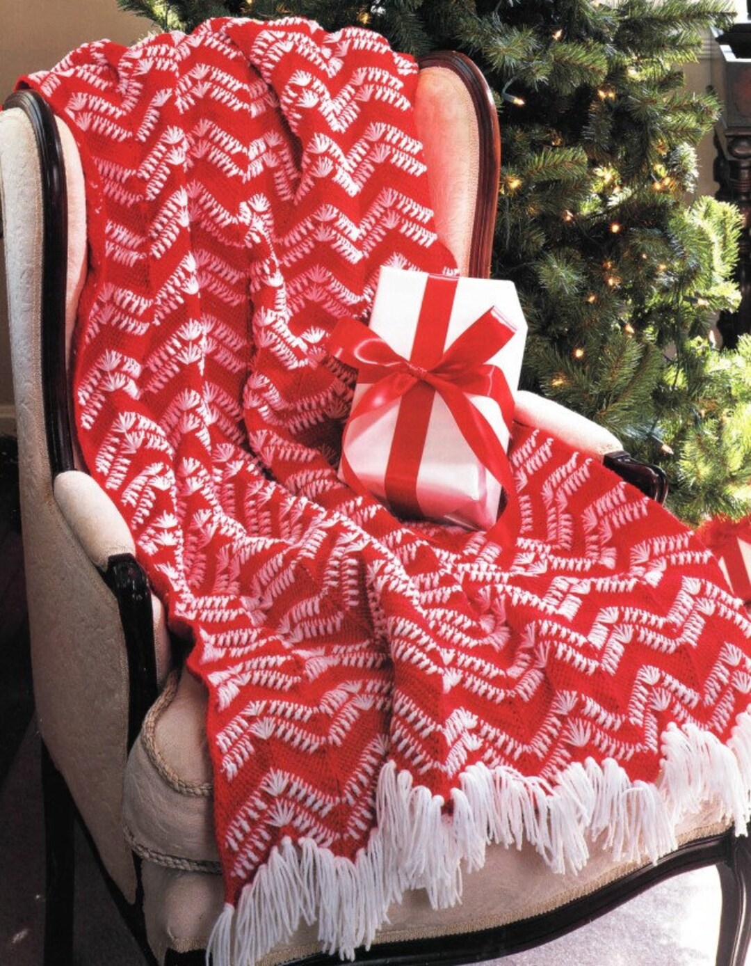 Vintage Crochet Pattern Peppermint Ripple Afghan PDF Instant Digital ...