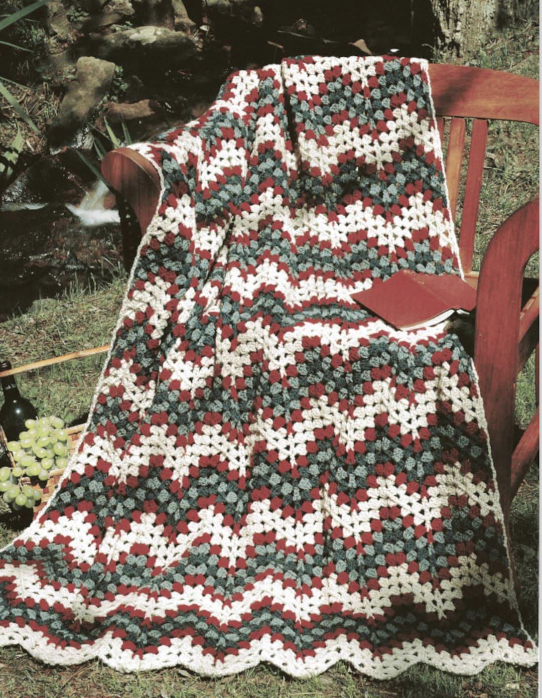 Vintage Crochet Pattern Ripple Afghan Christmas PDF Instant Digital ...
