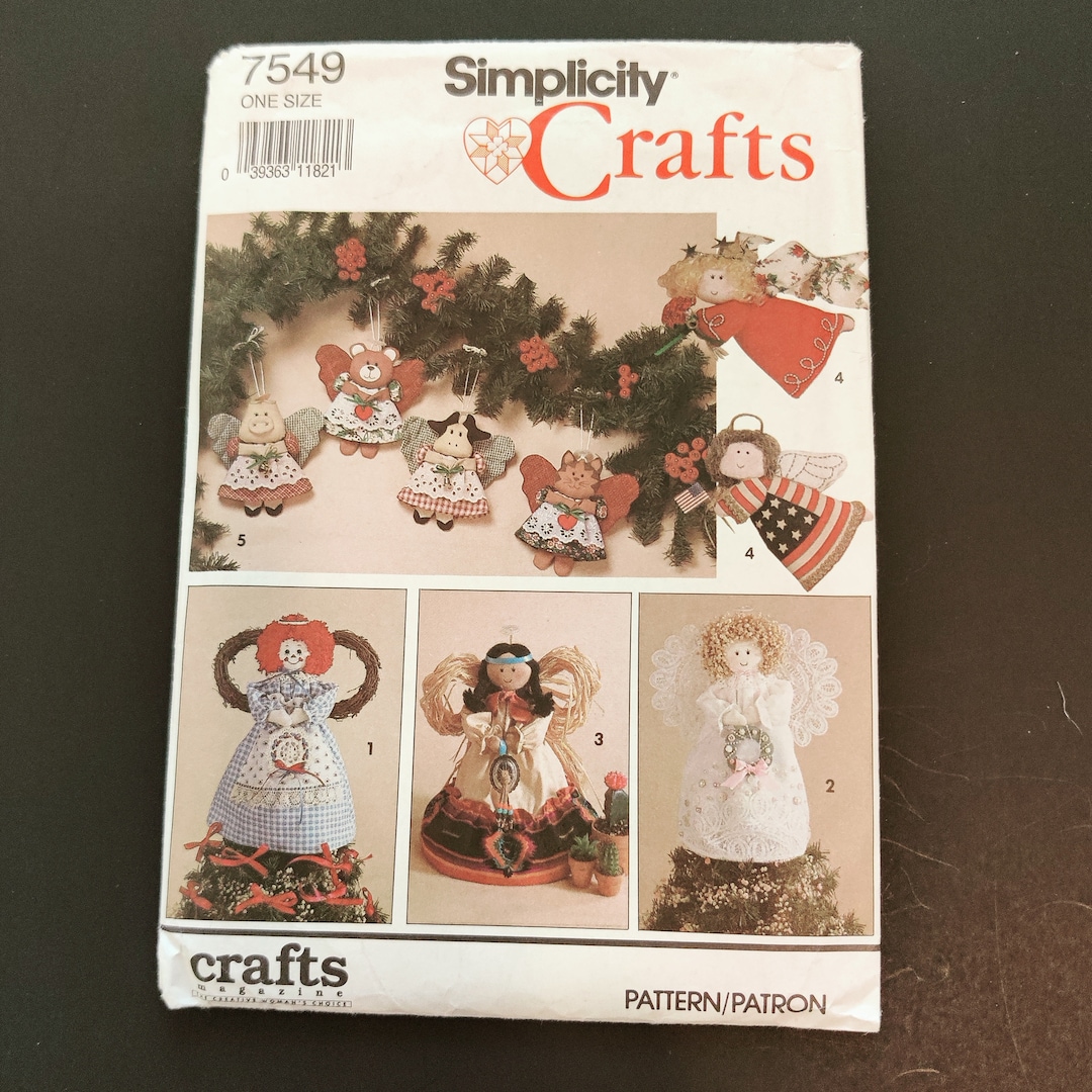 Simplicity Crafts Sewing Pattern 7549 Angel Tree Topper or Standing ...
