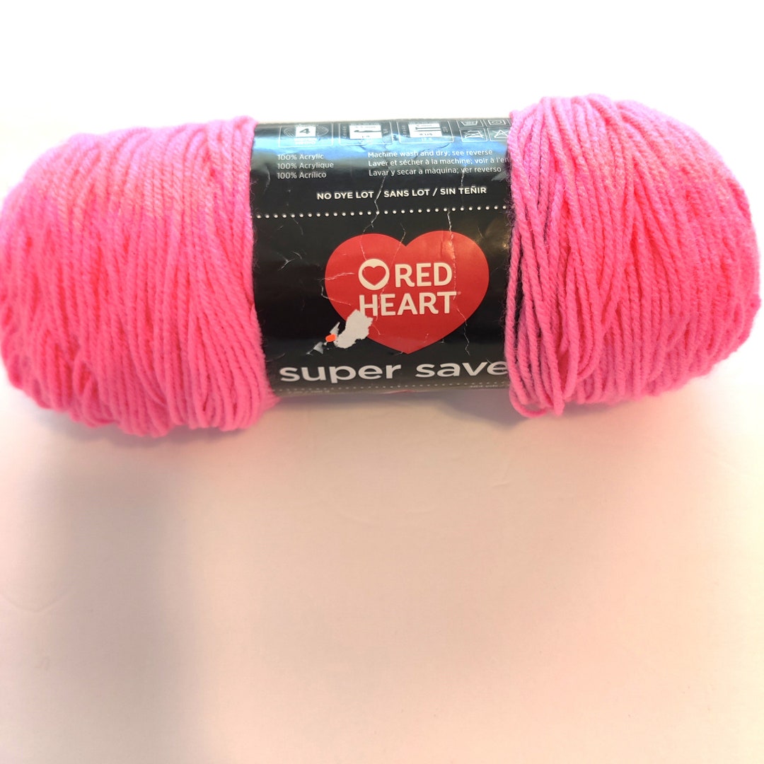Red Heart Super Saver Yarn 1 Skein Pretty in Pink 7 Oz 364 Yards ...