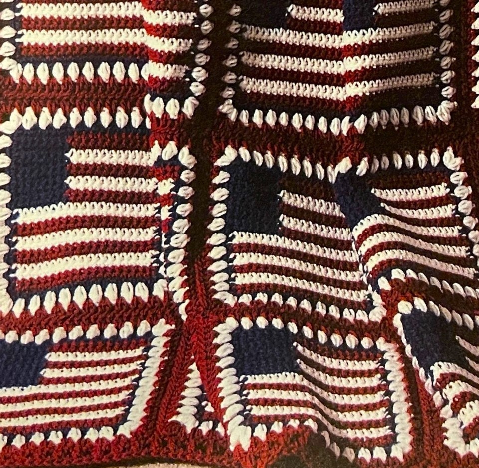 Vintage Crochet Pattern the Flag Afghan PDF Instant Digital Download 4 ...