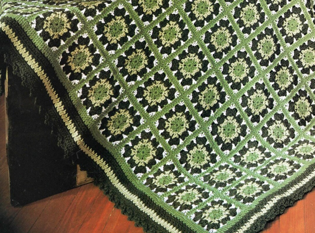 Vintage Crochet Pattern Wintergreen Afghan PDF Instant Digital Download ...