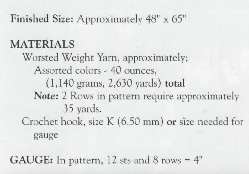 Vintage Crochet Pattern Painted Desert Afghan PDF Instant Digital ...