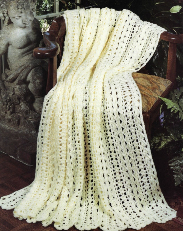 Vintage Crochet Afghan Lacy Cloud-soft Shells Pattern for PDF Instant ...