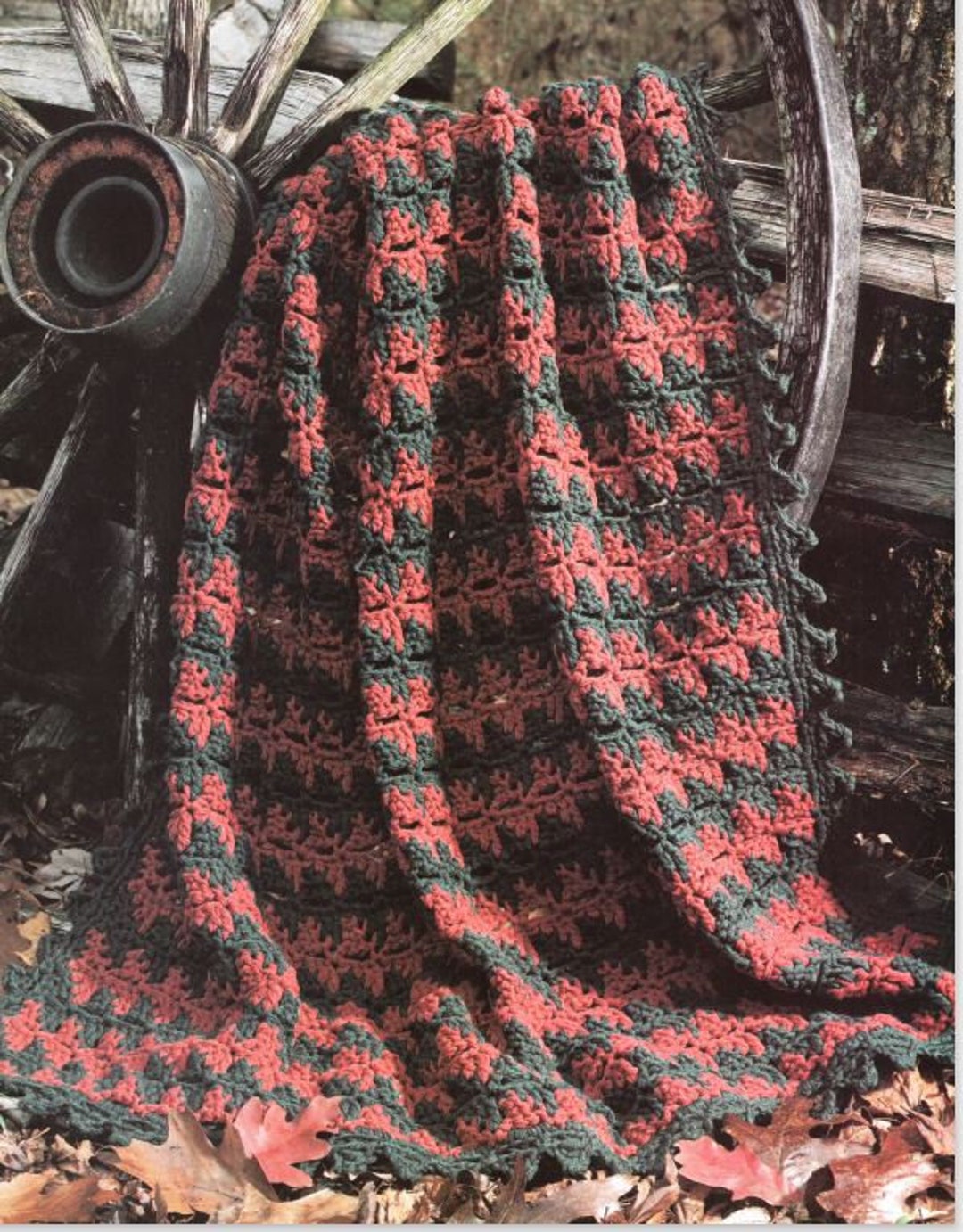 Vintage Crochet Pattern Evergreens in Autumn Afghan PDF Instant Digital ...