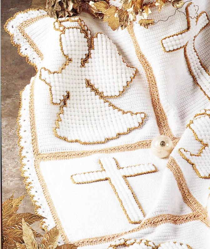 Vintage Crochet Pattern Angel Afghan PDF Instant Digital Download ...