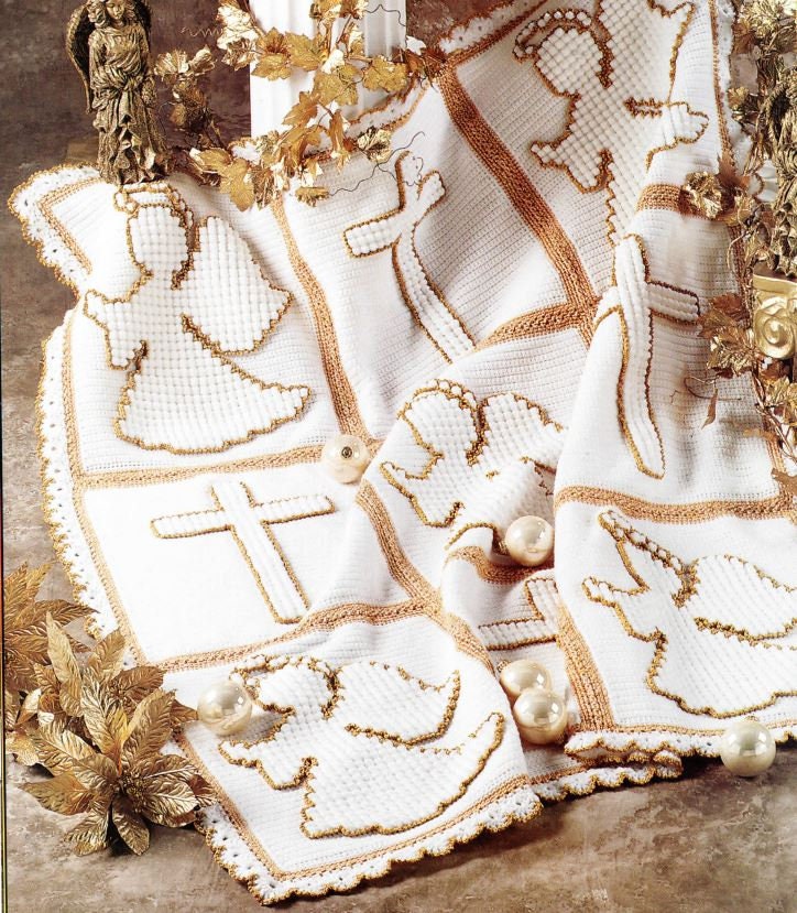 Vintage Crochet Pattern Angel Afghan PDF Instant Digital Download ...