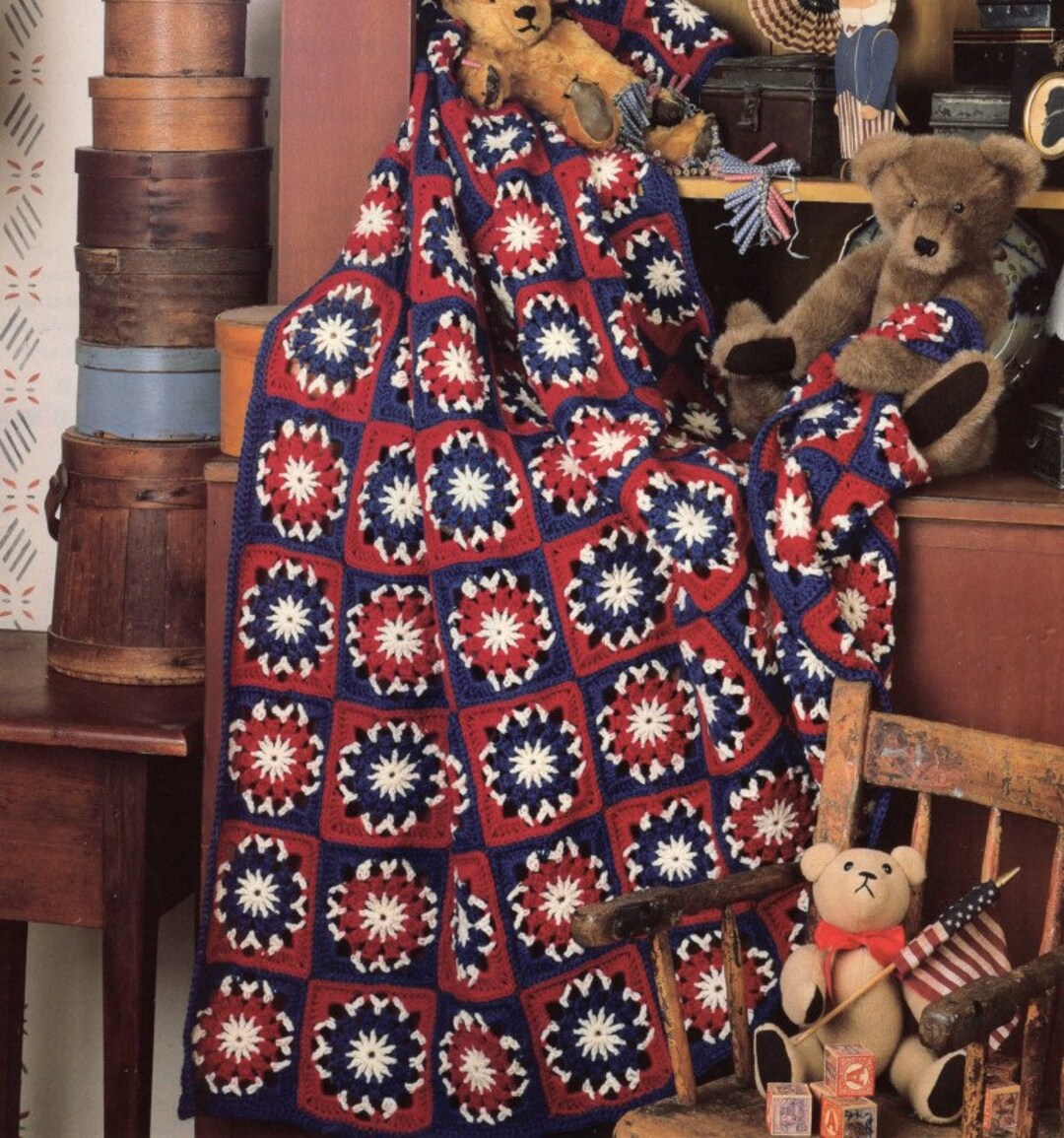 Vintage Crochet Pattern American Fireworks Afghan PDF Instant Digital ...