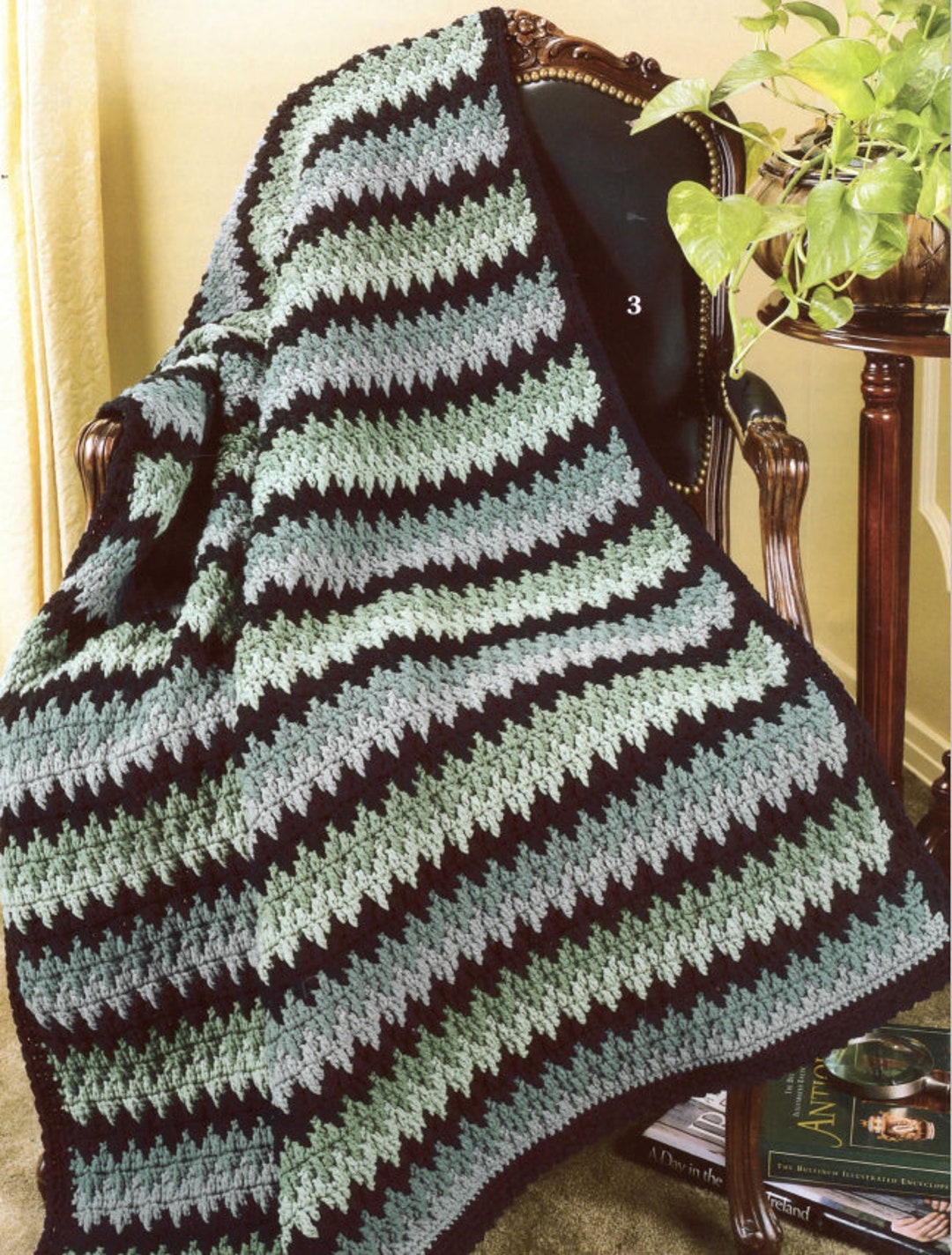Vintage Crochet Afghan Pattern for Bargello PDF Instant Digital ...
