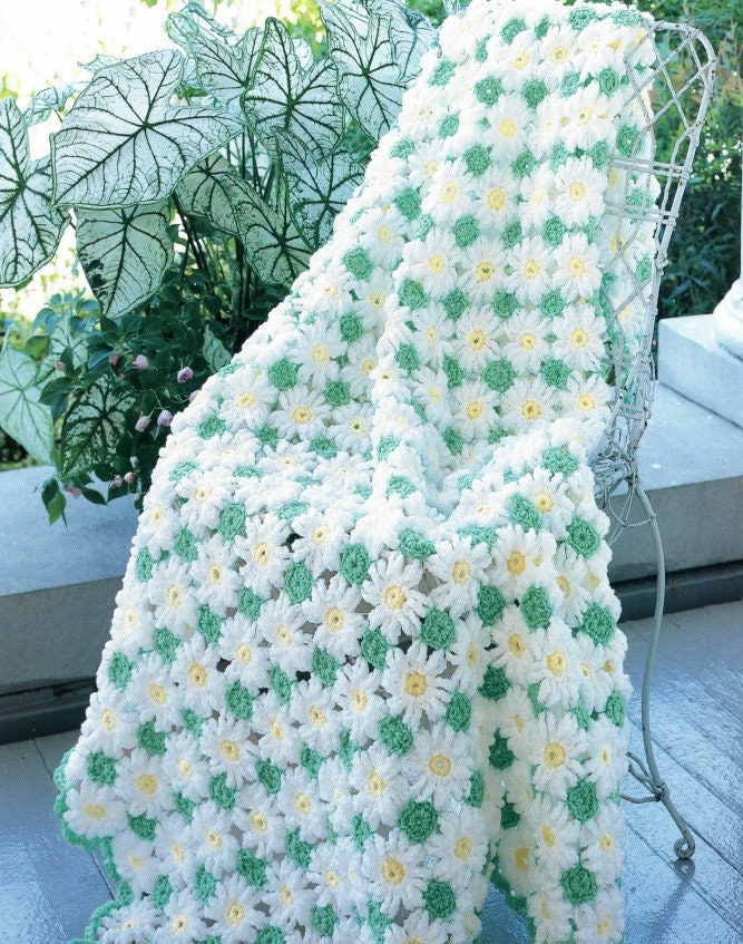 Vintage Crochet Pattern Daisy Delight Afghan PDF Instant Digital ...