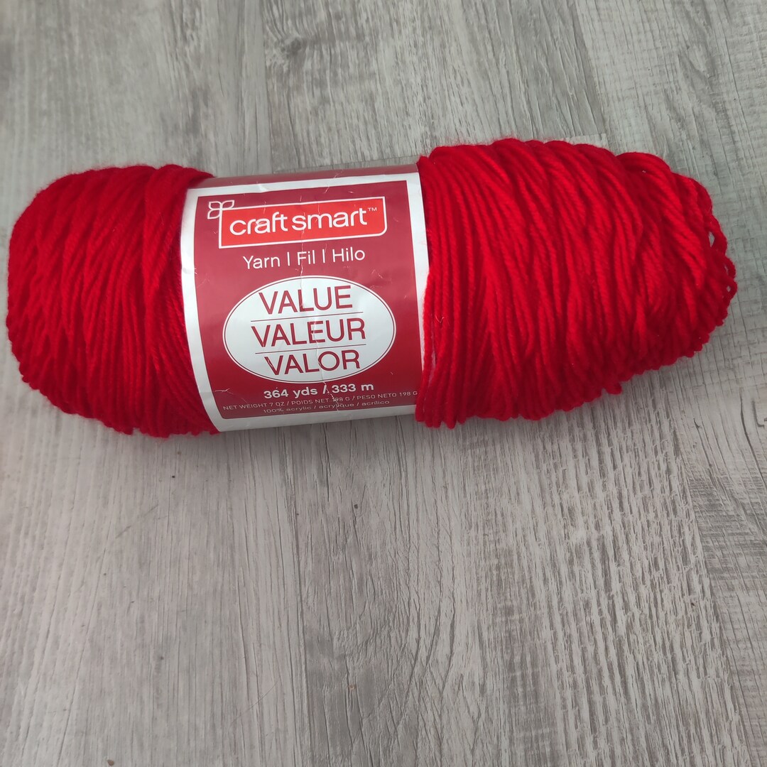 Skein Craft Smart Value Yarn Bright Red - Etsy