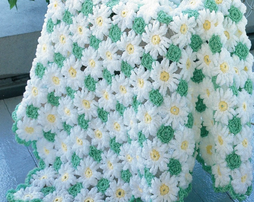 Vintage Crochet Pattern Daisy Delight Afghan PDF Instant Digital ...