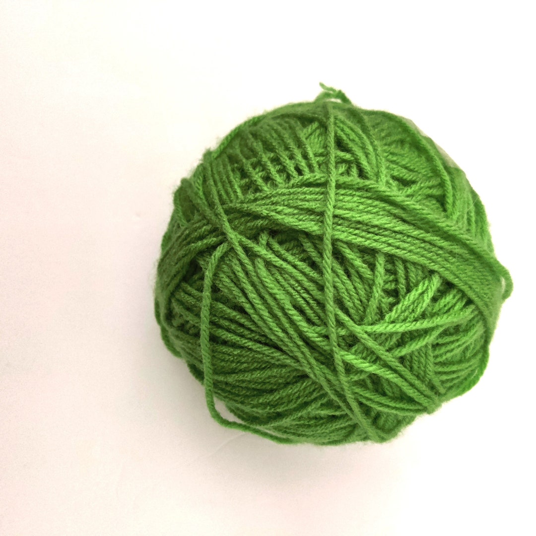 1 Bright Green Yarn Ball Right Around 7 1/2 Oz. - Etsy