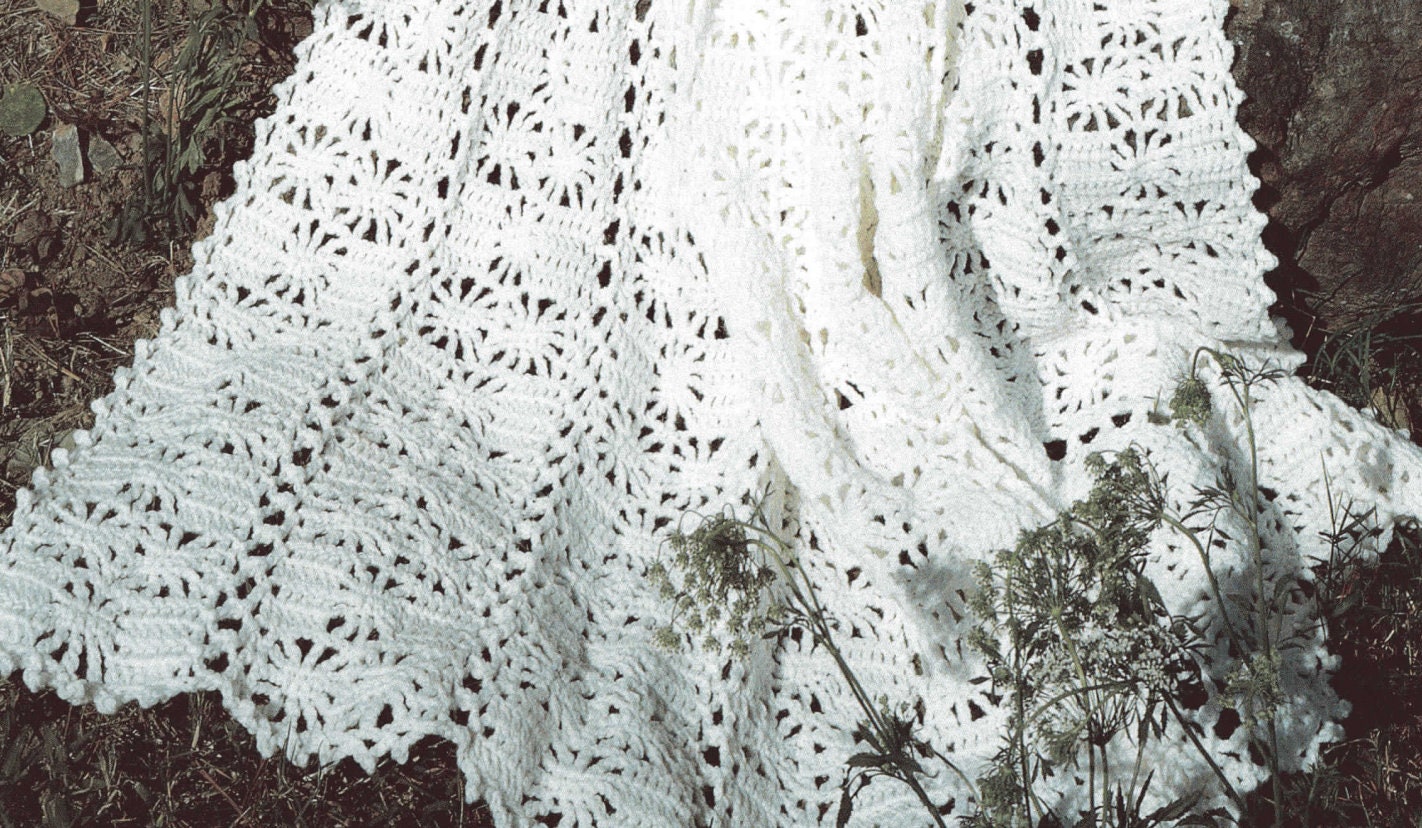 Vintage Crochet Pattern Lacy Afghan PDF Instant Digital Download ...
