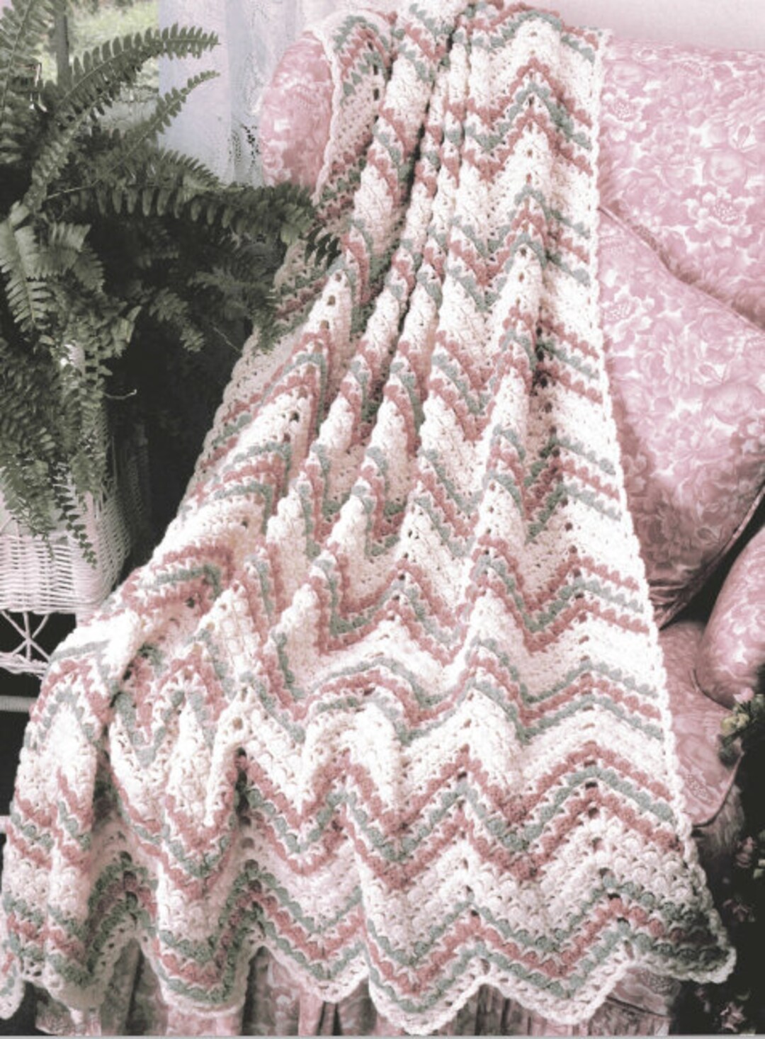 Vintage Crochet Pattern Typical Ripple Afghan PDF Instant Digital ...