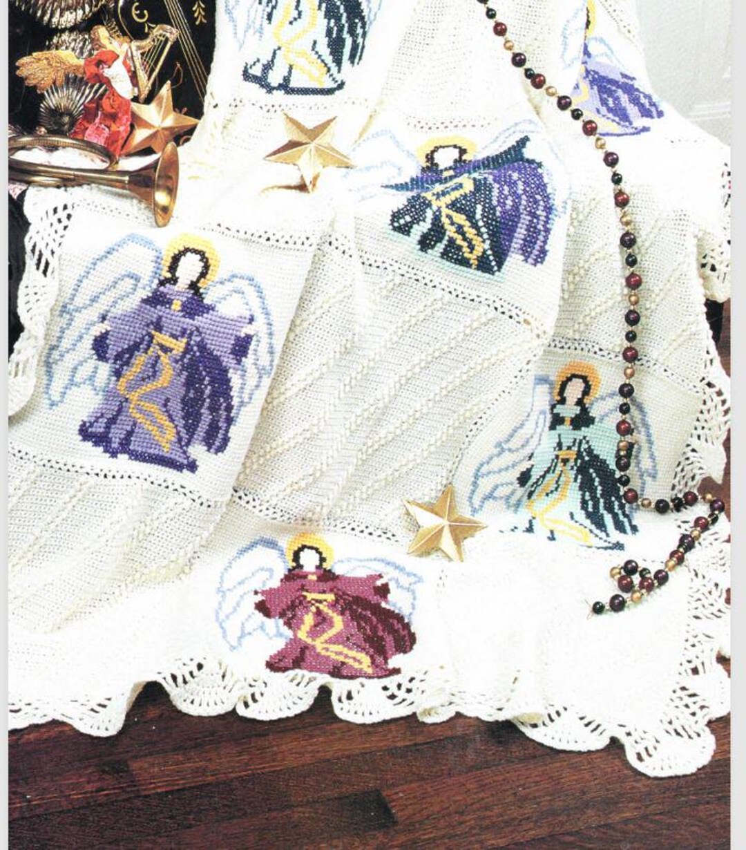 Vintage Crochet Christmas Afghan Pattern Heaven Sent PDF Instant ...
