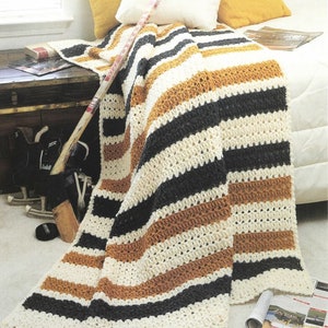 Vintage Crochet Pattern Campus Colors Afghan PDF Instant Digital ...