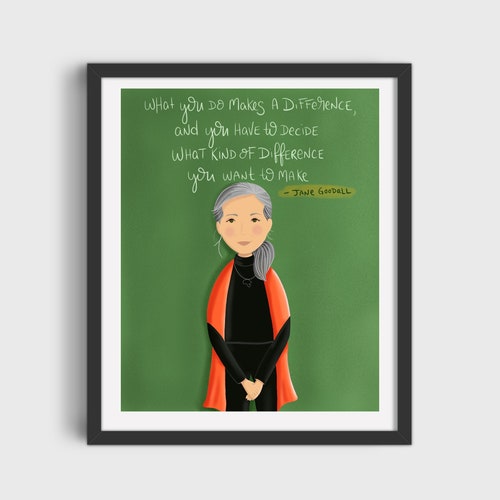 Jane Goodall Women in History Print/poster unframed - Etsy