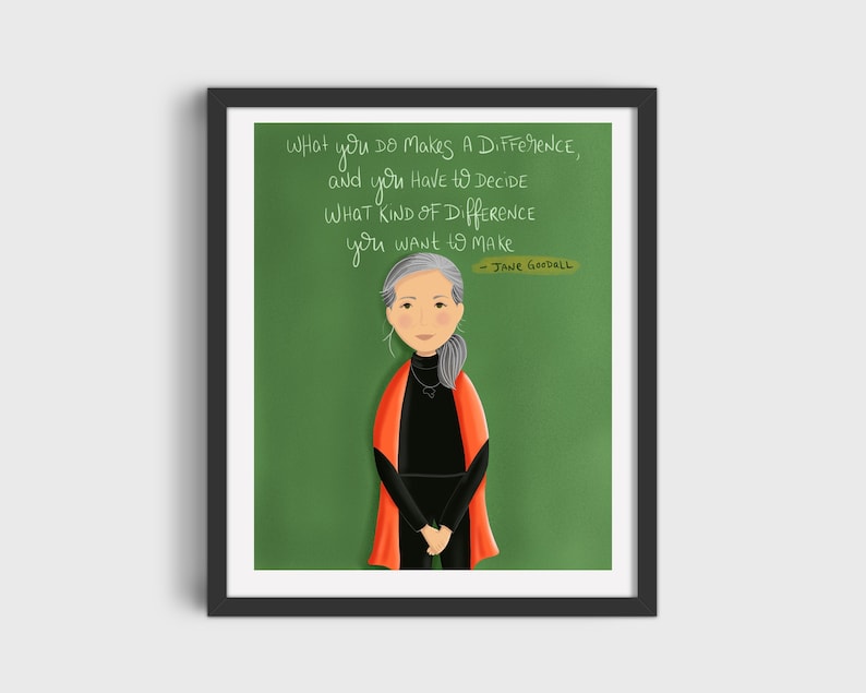 Jane Goodall - Women in History Print/poster (unframed) - Etsy