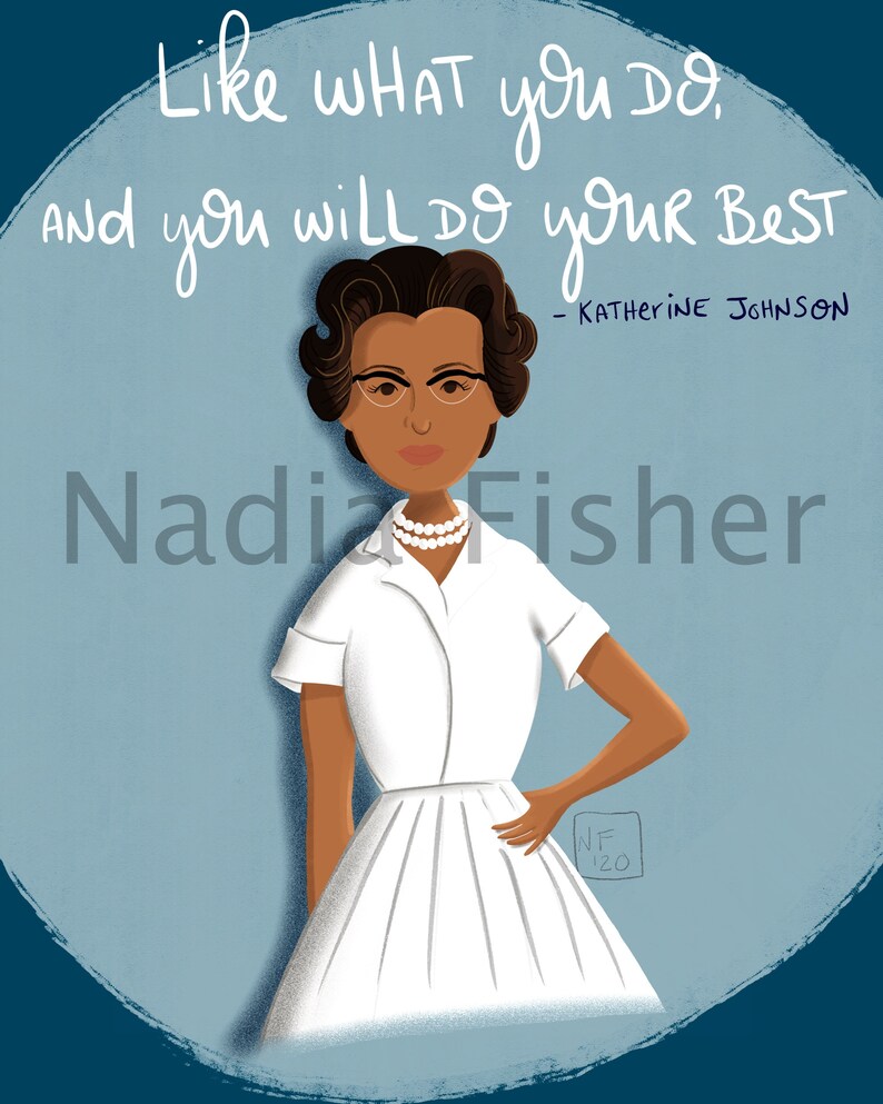 Katherine Johnson Women in History Print/poster unframed - Etsy Denmark
