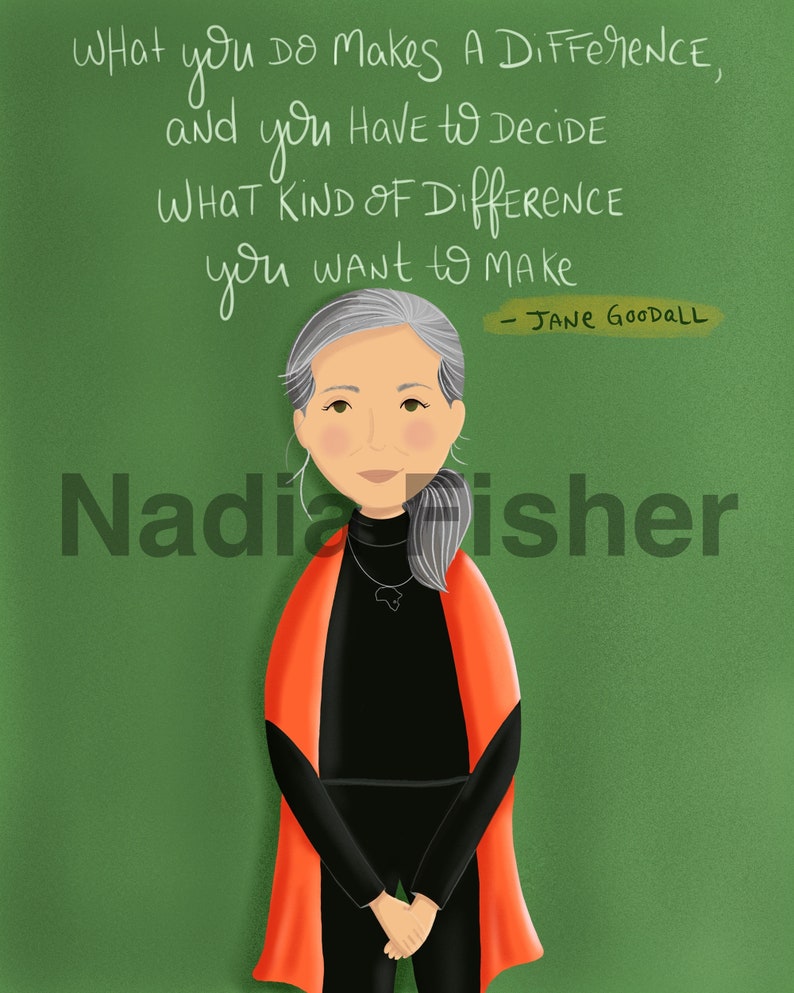 Jane Goodall - Women in History Print/poster (unframed) - Etsy