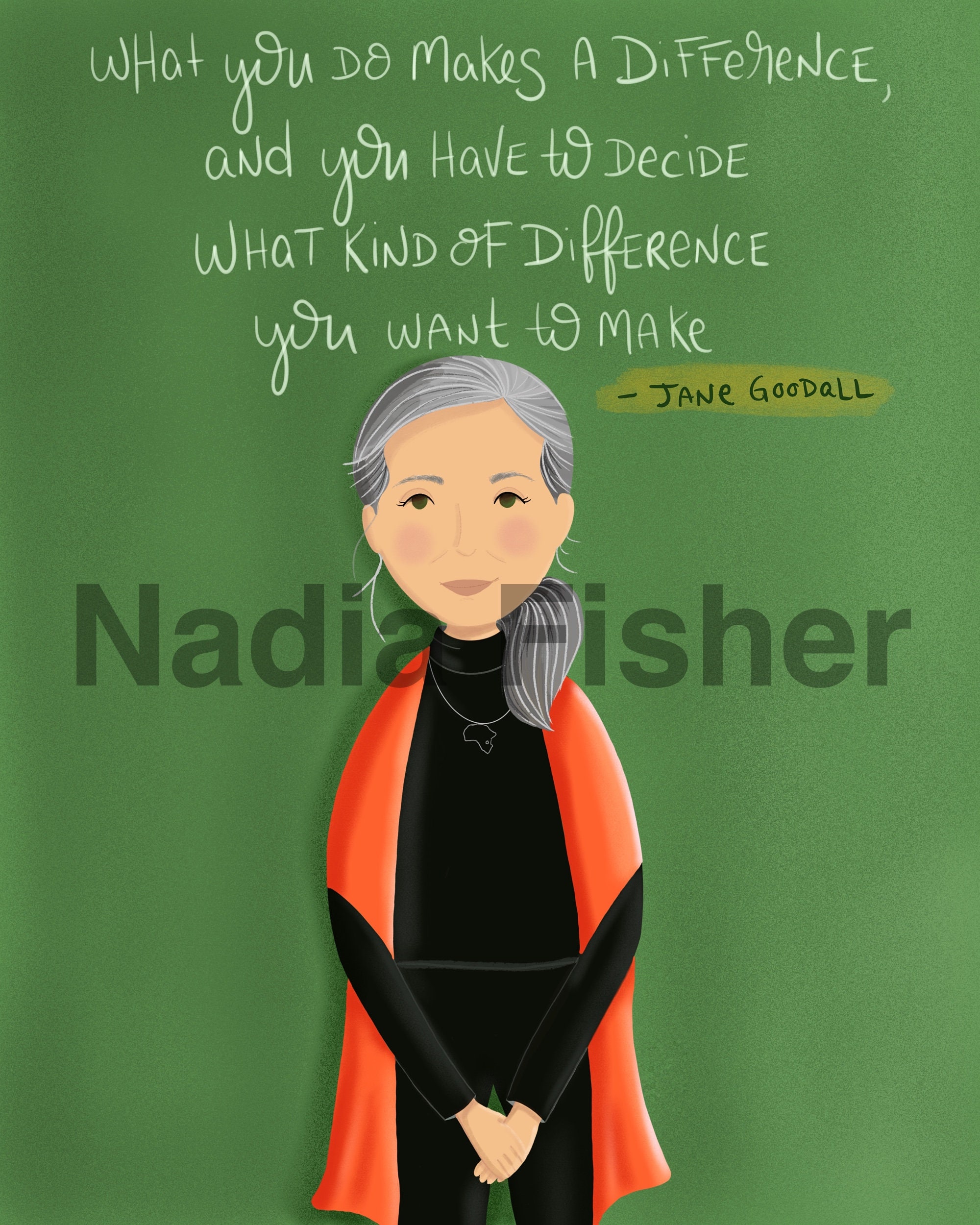 Jane Goodall Women in History Print/poster unframed - Etsy