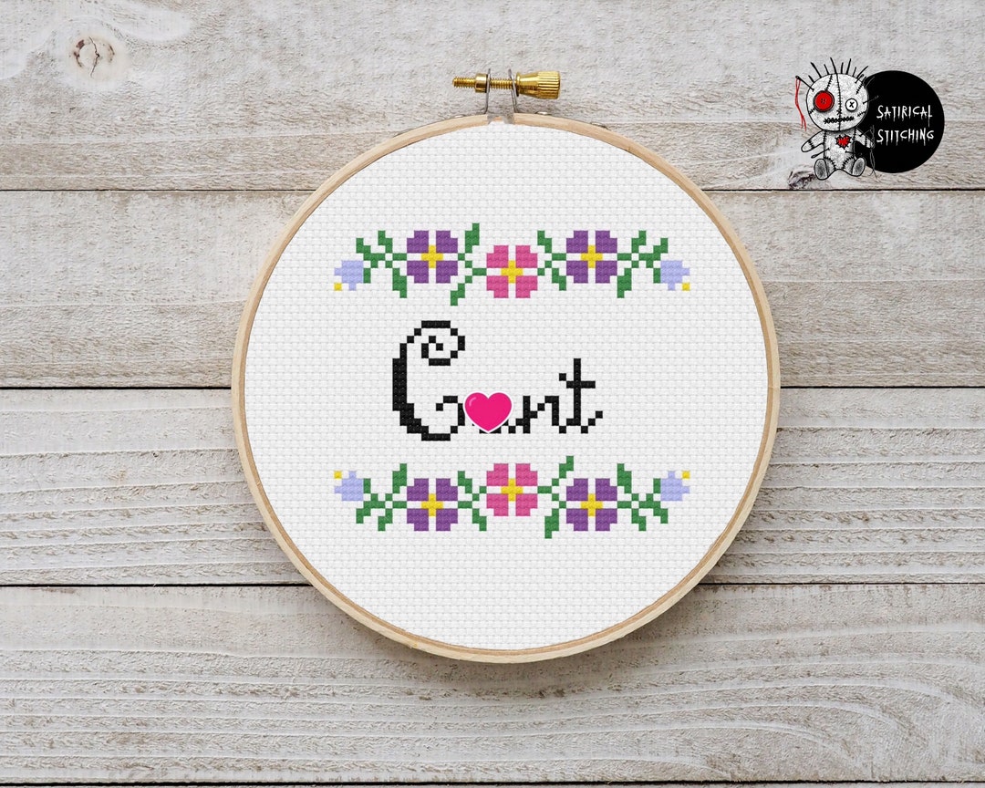Modern Cross Stitch Pattern Mature Cnt With Floral Motif PDF INSTANT ...