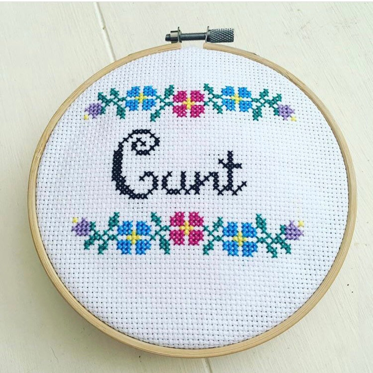 Modern Cross Stitch Pattern Mature Cnt With Floral Motif PDF INSTANT ...