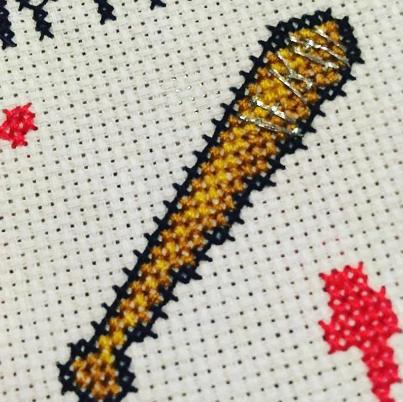 Zombie Negan Quote Twd Lucille Modern Cross Stitch Pattern PDF INSTANT ...