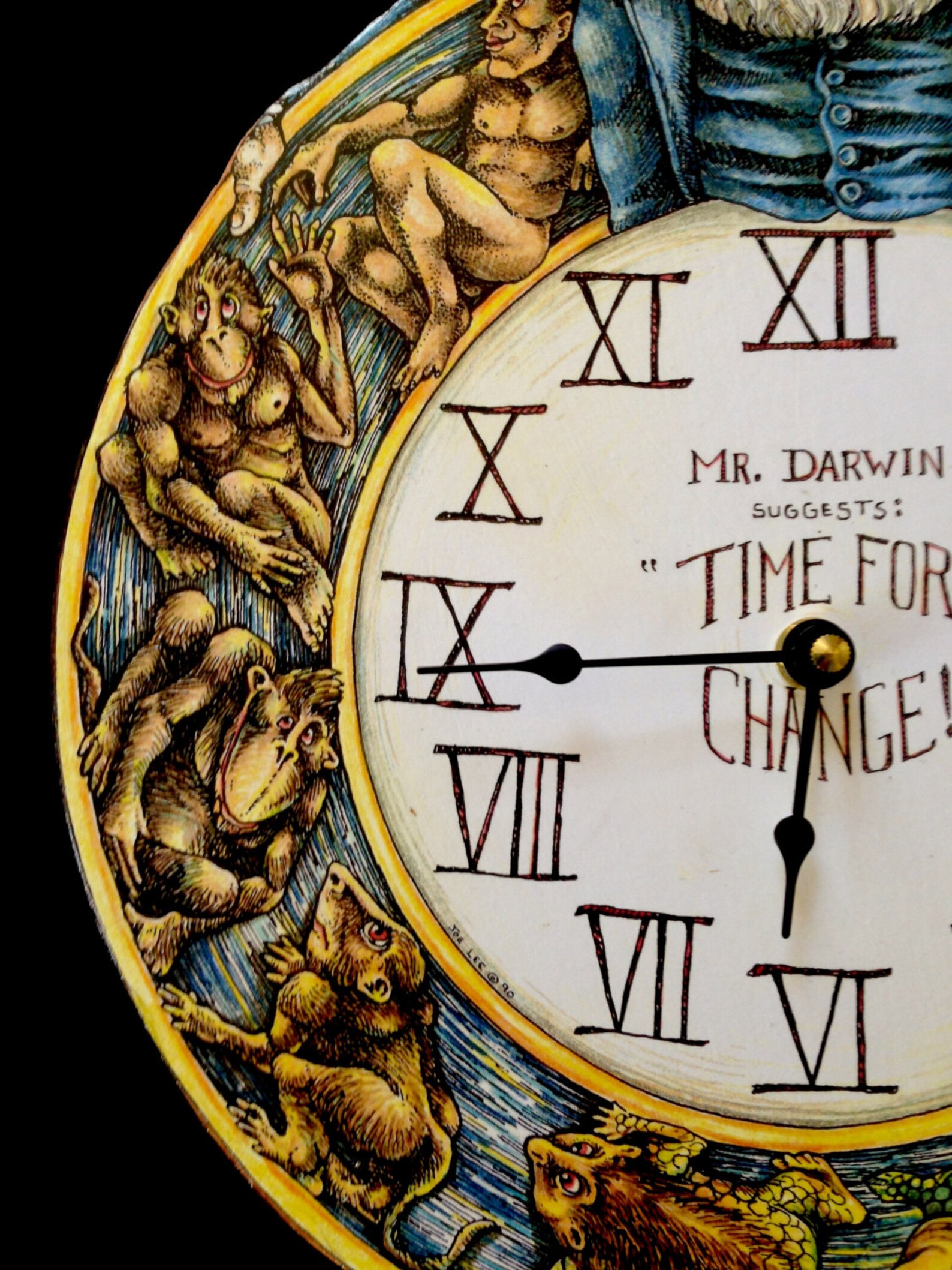 Darwin Clock - " Darwin's Evolving Time" - Time for Change... - Etsy