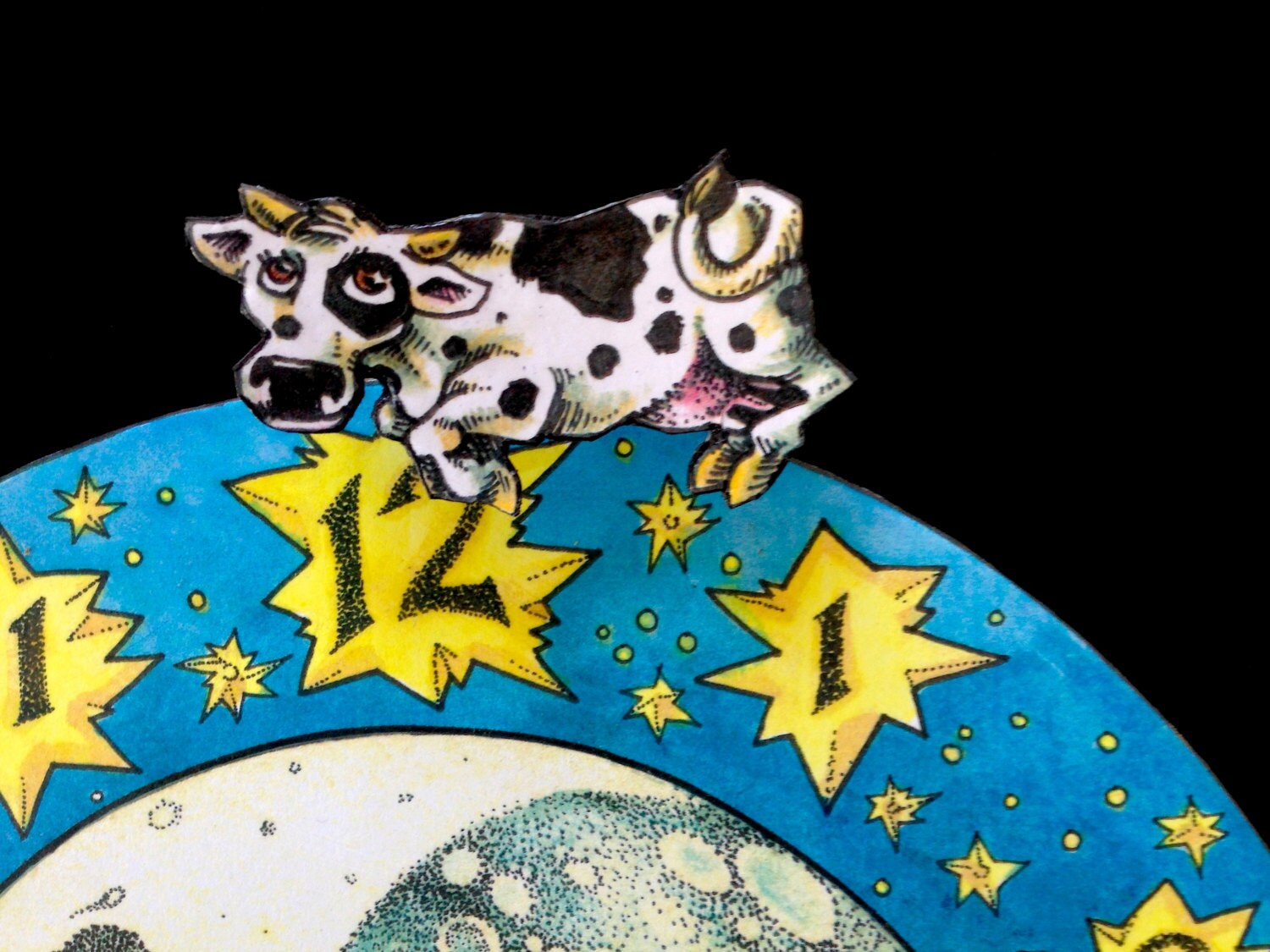 The Cow Jumped Over the Clock, Uh, Moon! - Etsy