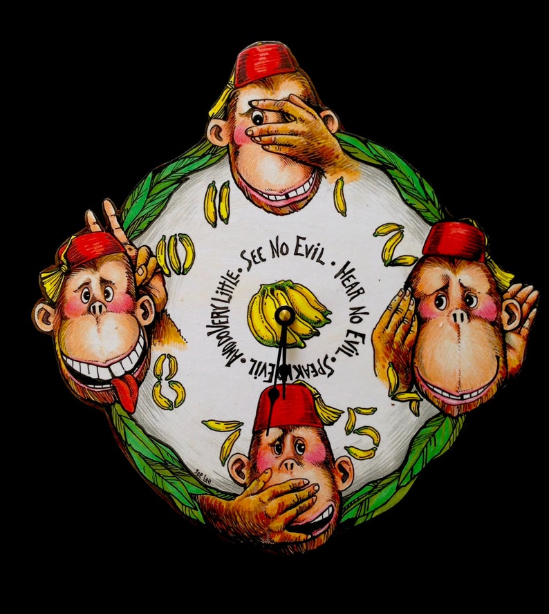 Monkey See, Monkey Do Clock - Always Time to Do the Monkey! - Etsy