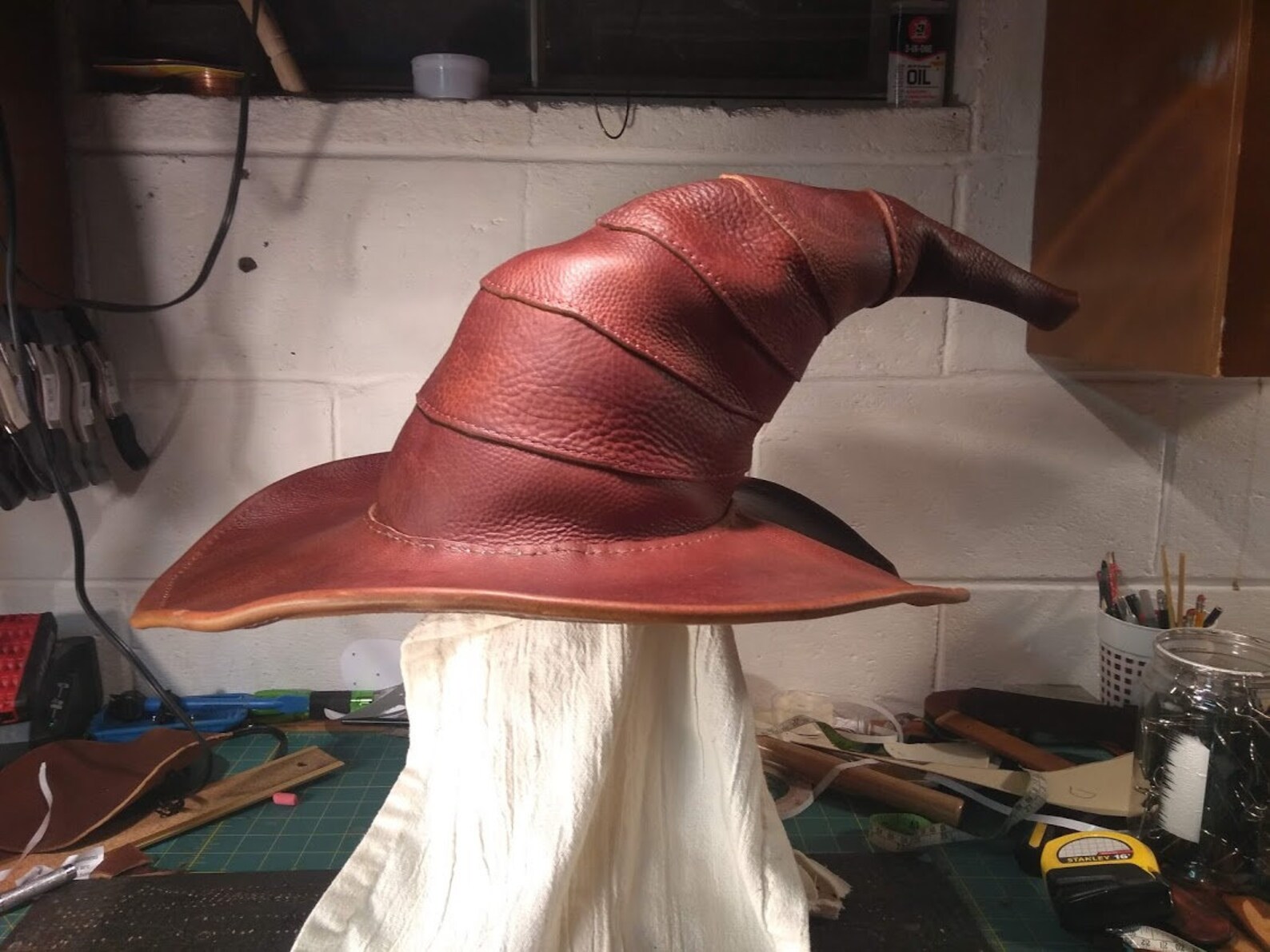 Handmade to Order, Leather Witch Wizard Sorcerer Hat Cosplay Wicca Witchcraft - Etsy