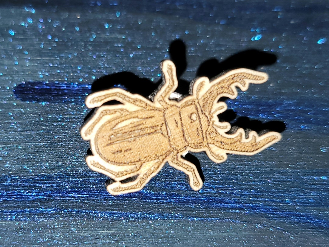 Stag Beetle Pin Birchwood, 1 Inch, Handmade - Etsy