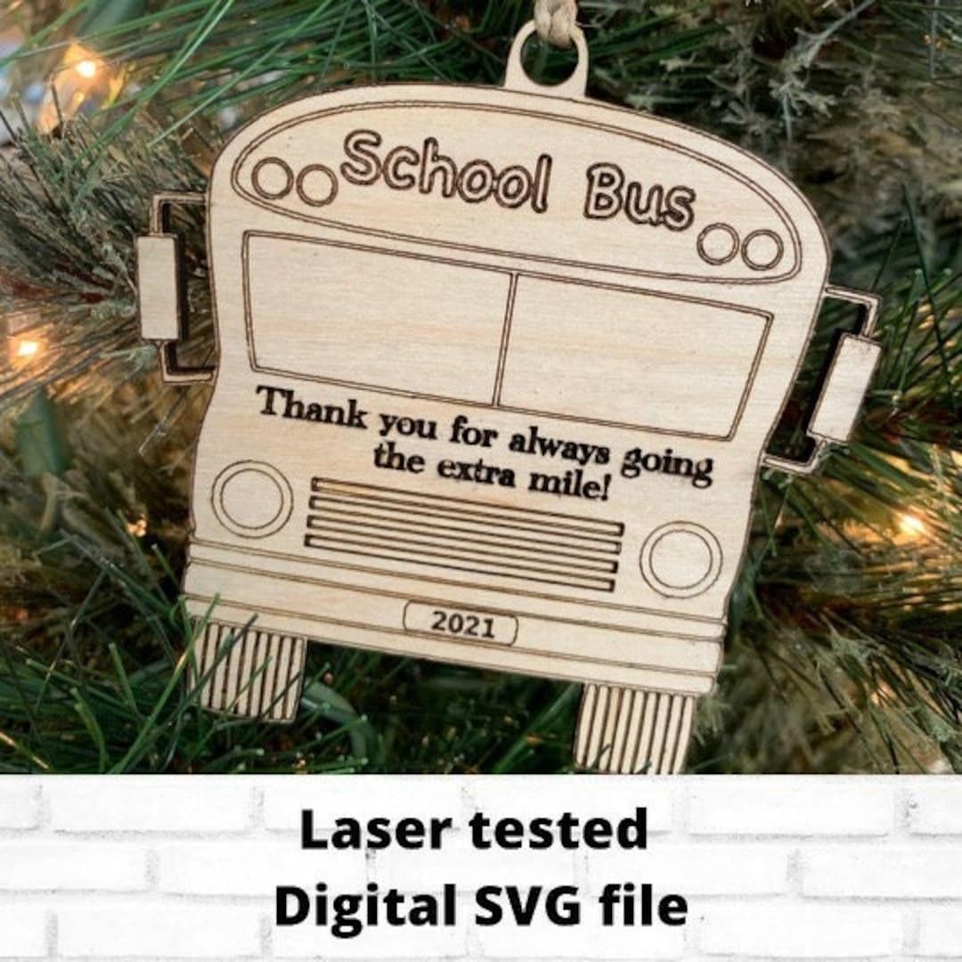 SVG School Bus Ornament Design - Etsy