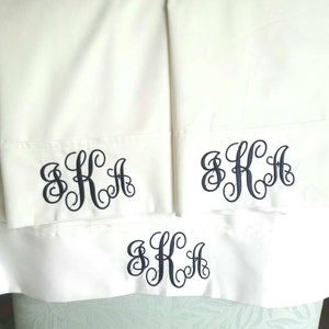 Monogrammed Sheet Set Custom Embroidery Monogrammed Bedding Queen Twin ...