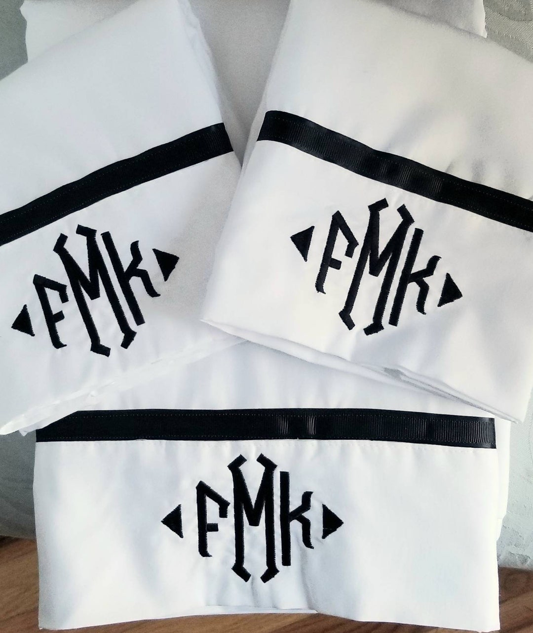Monogrammed Sheet Set Custom Embroidery Diamond Monogrammed ...