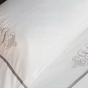 Monogrammed Sheet Set Custom Embroidery Monogrammed Personalized Sheets ...