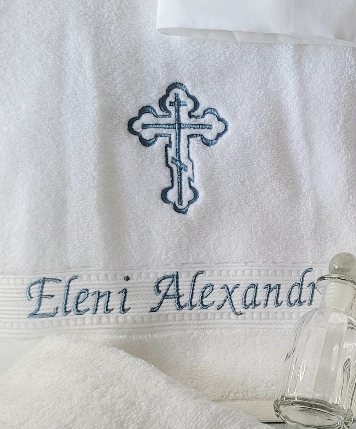 Personalized Baptism Set Towels and Oil Sheet for Greek - Etsy