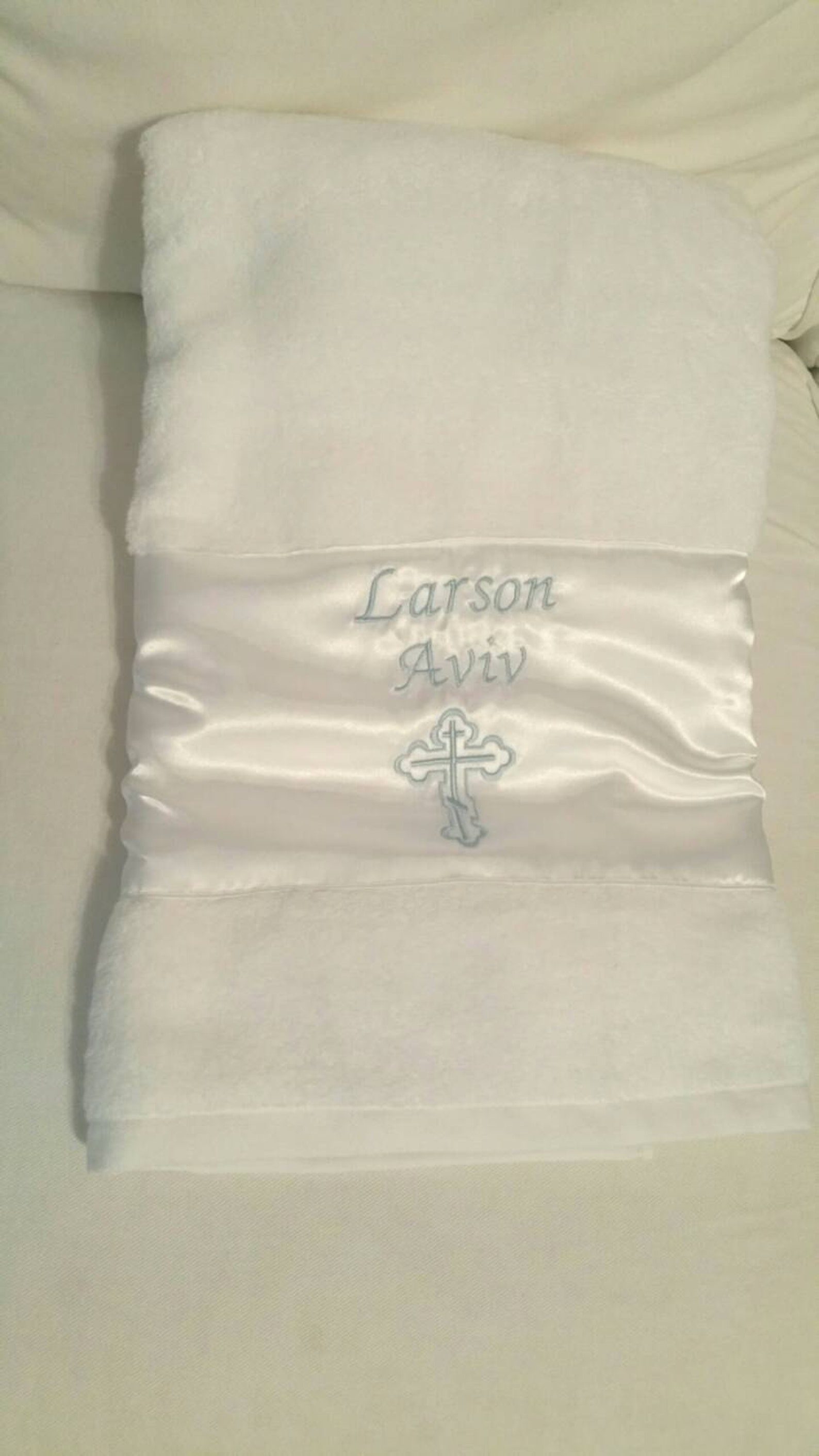 Personalized Baptism Towels and Oil Sheet for Greek Orthodox - Etsy