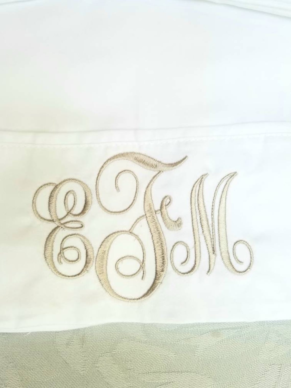 Monogrammed White Sheet Set Custom Embroidery Monogrammed - Etsy