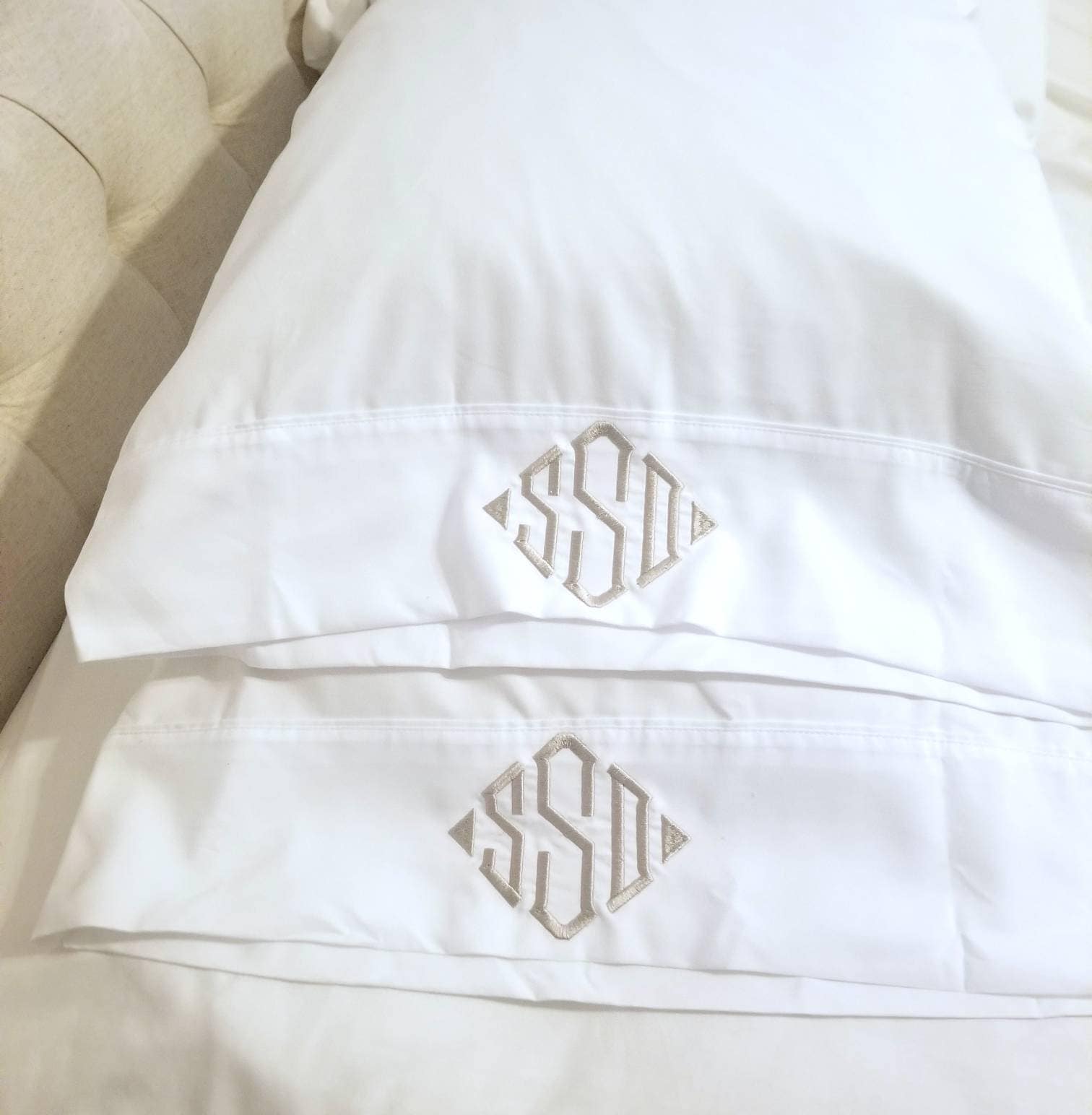 Personalized Monogrammed Pillowcases Set of 2 Standard | Etsy
